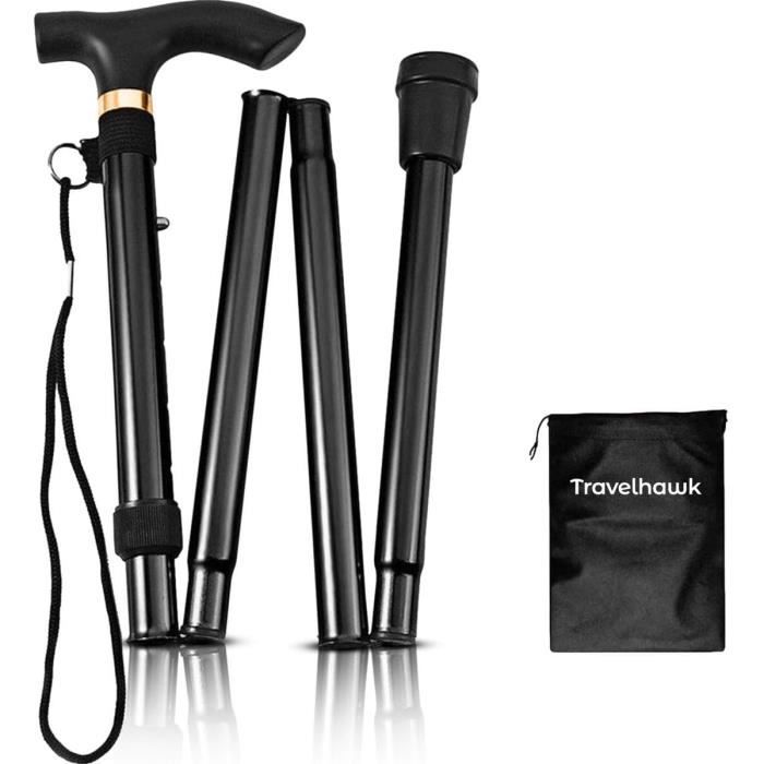 TravelHawk Canne de Marche Pliable, Canne Pliante et Réglable Ajustable ...