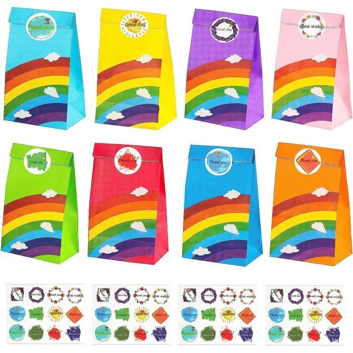 Sacs En Papier Pour Enfant Anniversaire, 40 Pcs Petit Sac Cadeau Coloré ...
