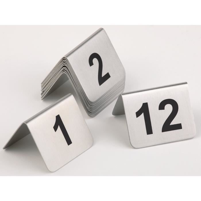 Numéros de table N° 1 à 12 en acier inoxydable - Cdiscount Maison