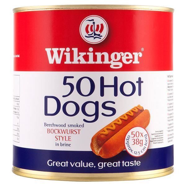 Wikinger 50 Hot Dogs Beechwood fumé style Bockwurst en saumure 3000g ...