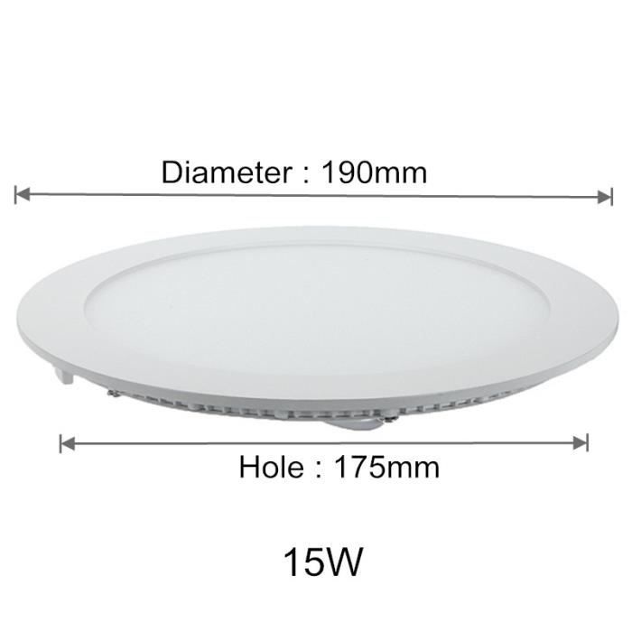 15w Cold White Lampe LED Ronde Encastrée pour la Cuisine Panneau ...