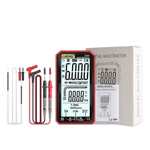 Multimetre,Rouge--multimètre numérique 620A, 4.7 pouces, écran LCD, AC ...