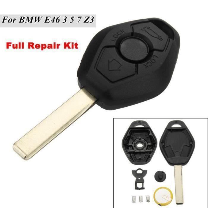 3-boutton pour bmw e46 3 5 7 z3 diamond key fob case kit de réparation ...