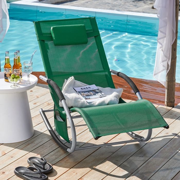 SoBuy Chaise Longue Transat Pliable Jardin – Bain de Soleil Ergonomique ...