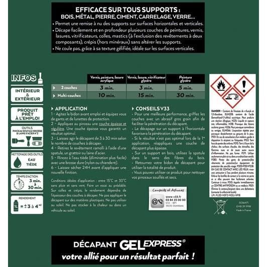 Décapant gel express - V33 - Multi supports - 0.5L - Cdiscount Bricolage