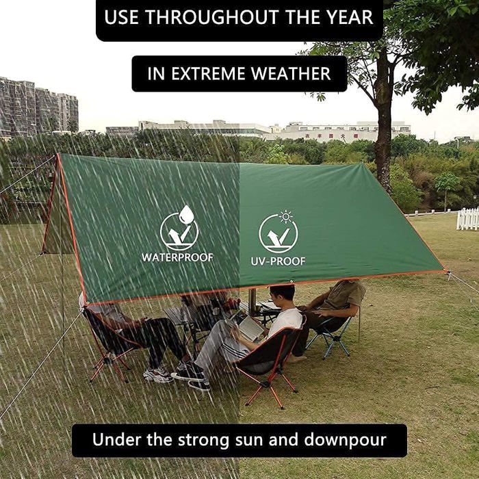 Camping Tarp 3X3 Ultralger Bche Anti-Pluie Impermable Toile De Tente ...
