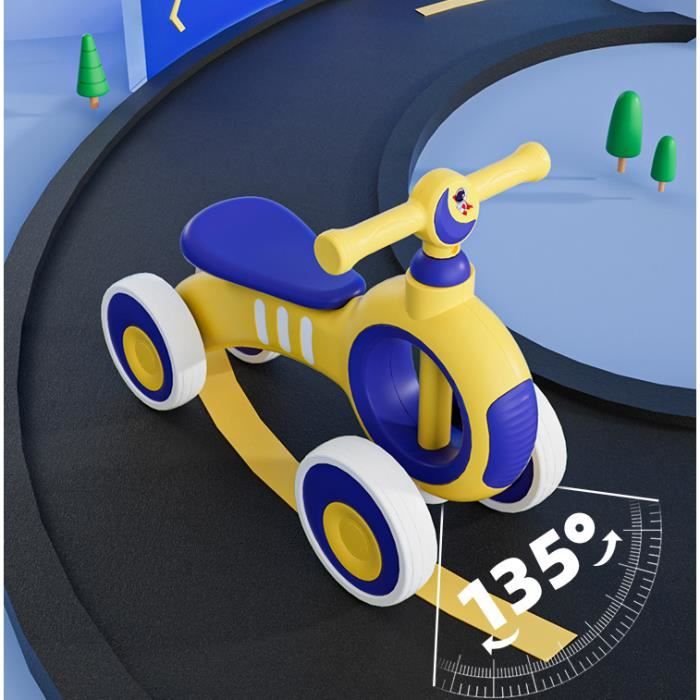 Vélo déquilibre Bébé - AMOUNE - Draisienne sans Pédale 4 Roues - Jaune ...
