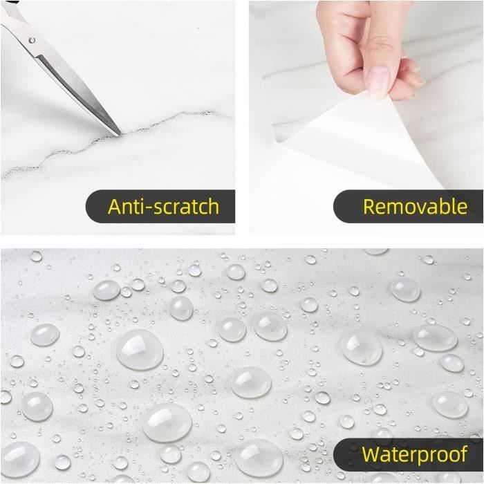 Dalle Pvc Adhesive Sol Blanc Effet Marbre 30X60Cm 5 Dalles Carrelage ...