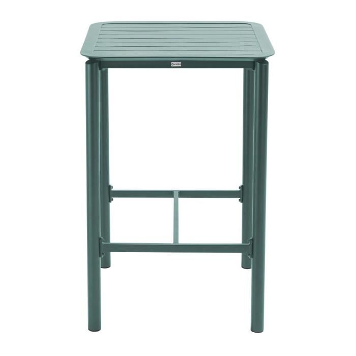 Table haute de terrasse avec 2 chaises en aluminium vert foncé ...