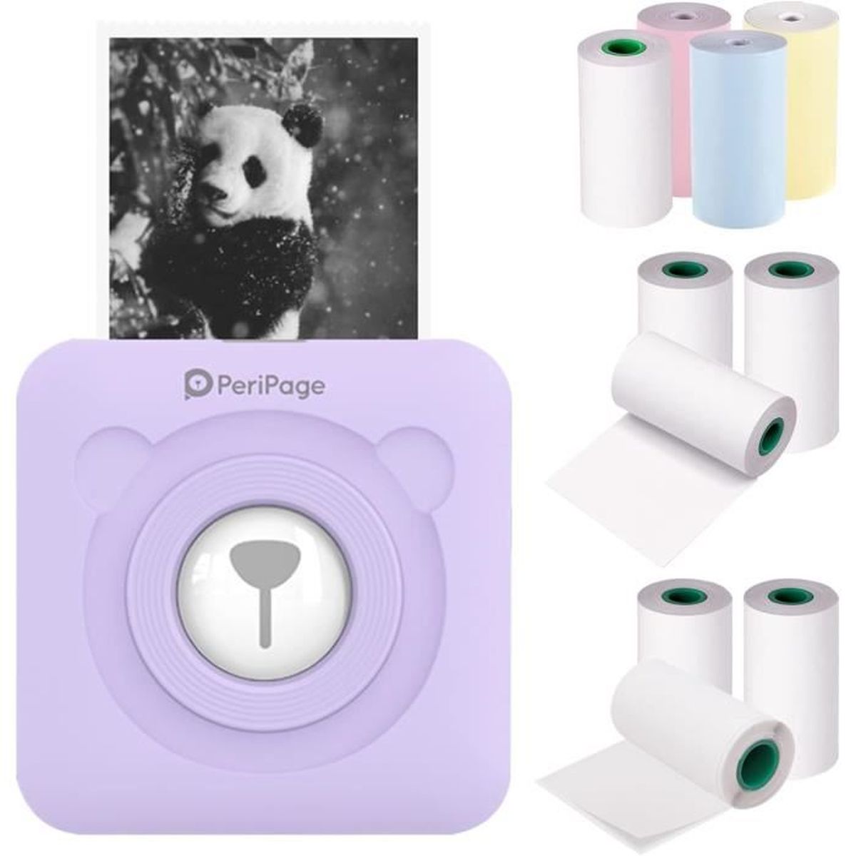 Mini imprimante photo, mini imprimante thermique de poche, sans fil, BT ...