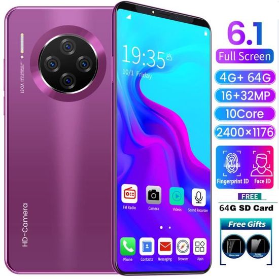 Violet- Version Globale 3G Smartphone 4GB RAM +64 GB ROM+64GB SD Carte ...