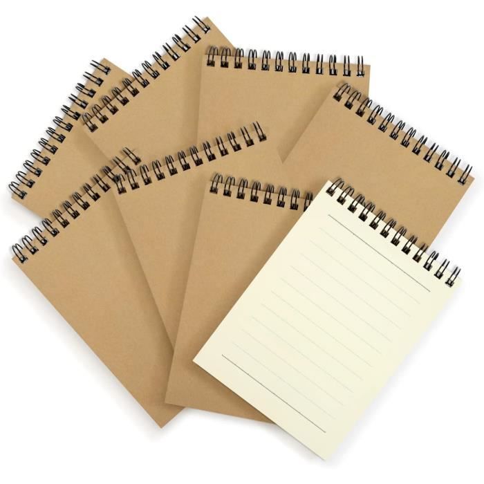 Cahier De Note A6 Spirale, 8 Petits Carnets Kraft Couverture Blocs ...