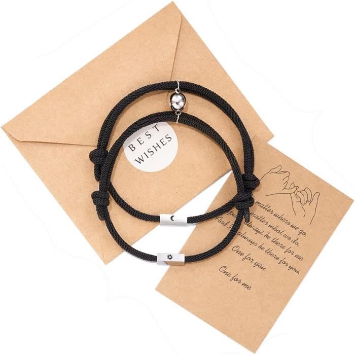 Bracelets magnétiques pour couple - Soleil et lune - Bracelets assortis ...