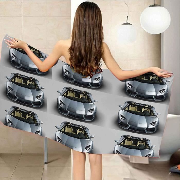 Serviette De Plage Serviettes De Bain Voiture de Sport élégante Grise ...