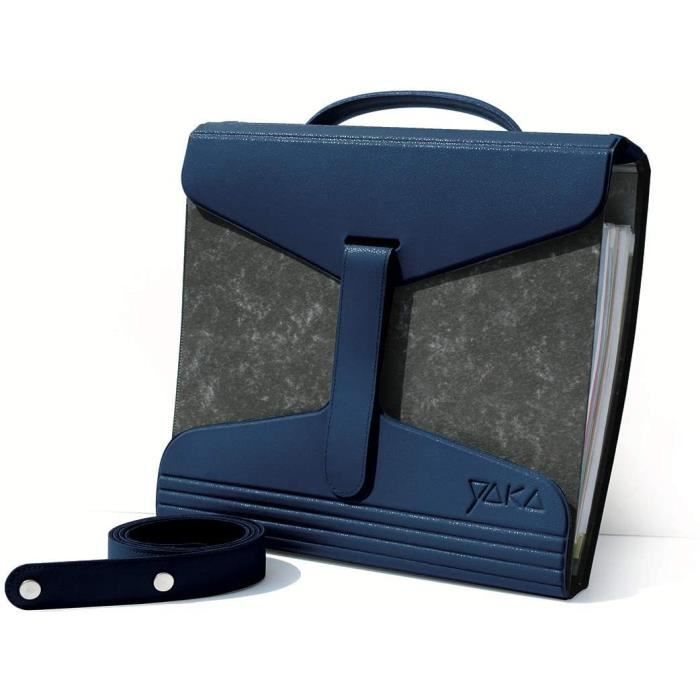 YaKa Porte Classeur Document A4, Bleu marine, Universel pour L'école ...
