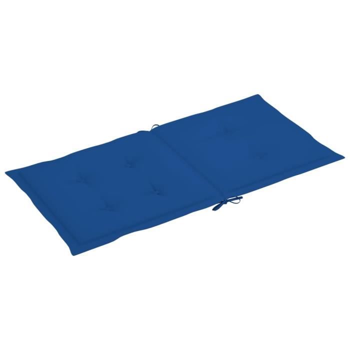 Coussins de chaise de jardin 4 pcs Bleu royal 100x50x3 cm ...