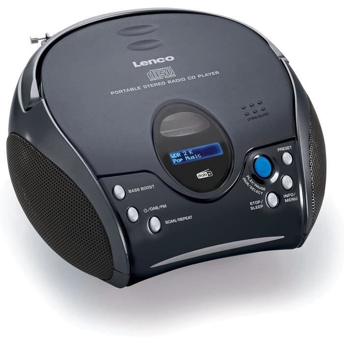 Lecteur CD Portable Lenco SCD-24DAB BK avec Radio DAB et Bluetooth ...