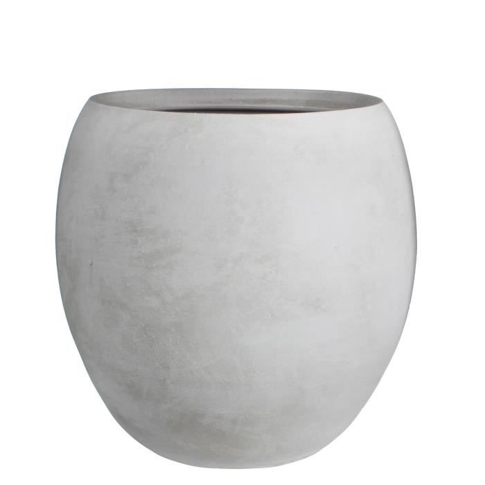 MICA Pot rond Vera - Blanc cassé concrete ES25 - 35 xØ35 cm - Cdiscount ...