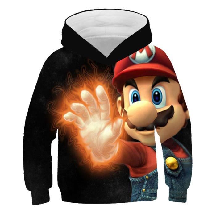 Mario Sweat imprimé en 3D Garçon Bleu Lmwy_010015 - Cdiscount Prêt-à-Porter