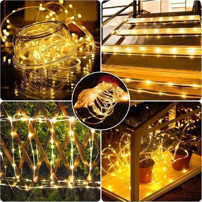 Qualité-Guirland lumineuse solaire 100leds 12m en PVC pour décorer le ...