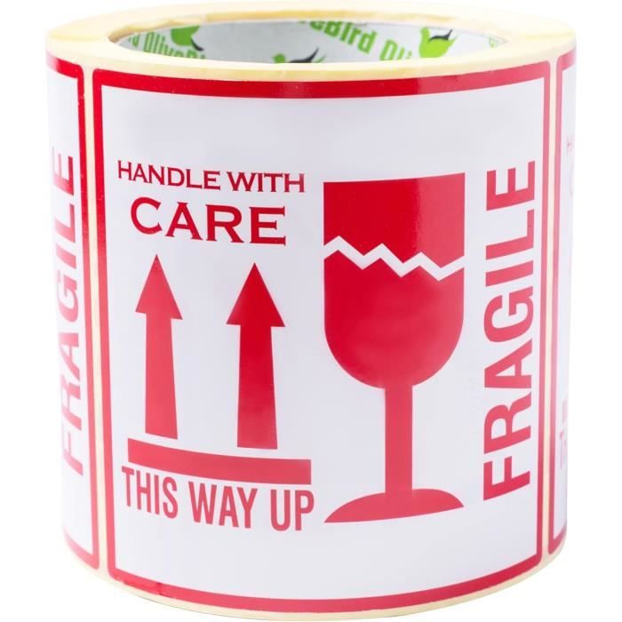 250 Etiquettes Fragile Avec Inscription En Anglais This Way Up Handle ...