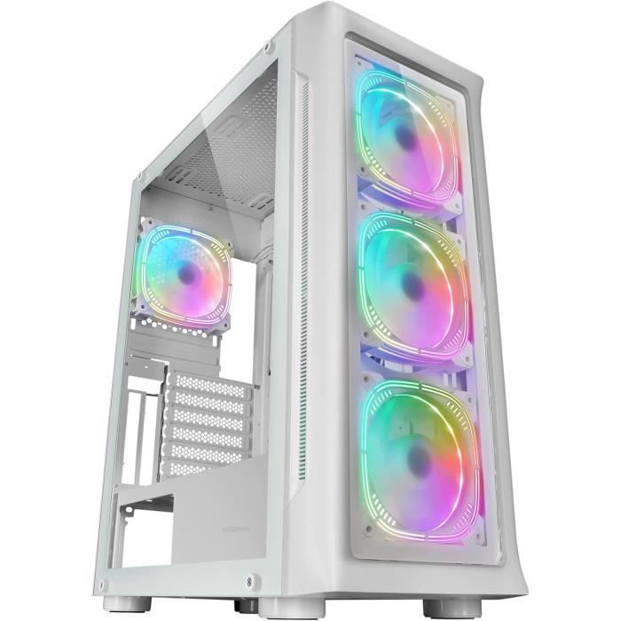 Mars Gaming Mc-Neo Blanc, Tour Gaming Xxl E-Atx, Vitres Latérales Et ...