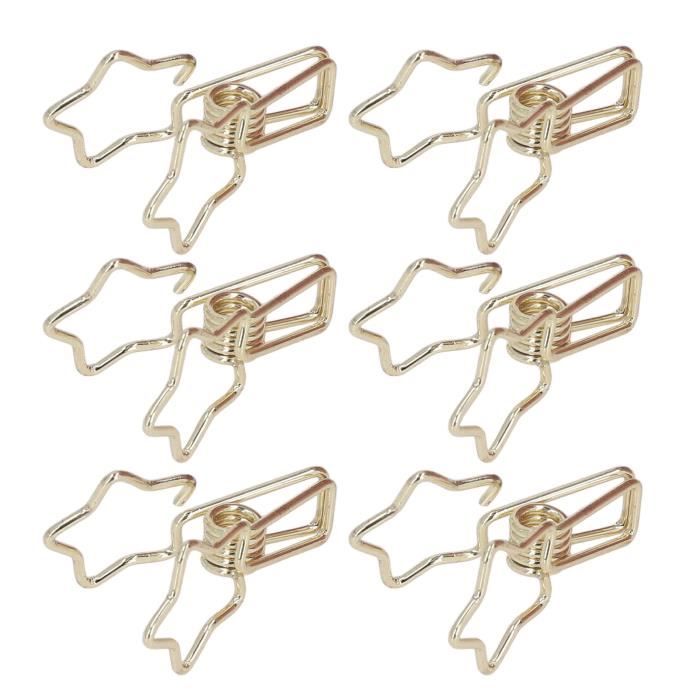 ZER- pinces à reliure fil 100 Pcs Star Binder Clips Évider Cartoon ...