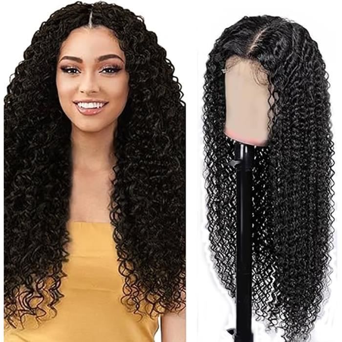 5X5 Lace Wigs Perruque Cheveux Curly Wave Humain Hair Wigs Lace Front ...
