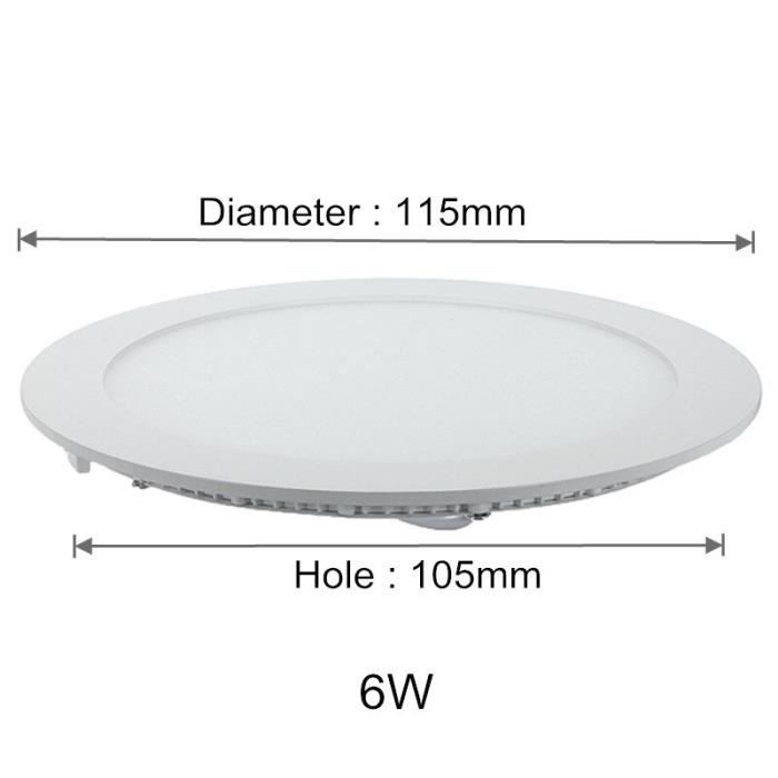 6w Warm White Lampe LED Ronde Encastrée pour la Cuisine Panneau ...
