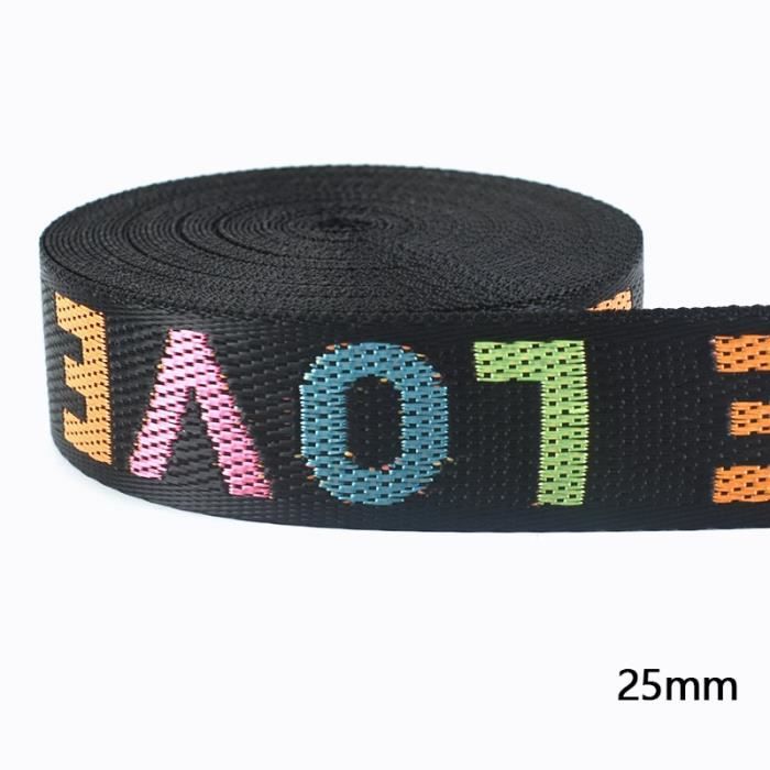 BOBINE DE RUBAN,Colored-1-25mm--bande en Nylon Jacquard, 8yards, 25 ...