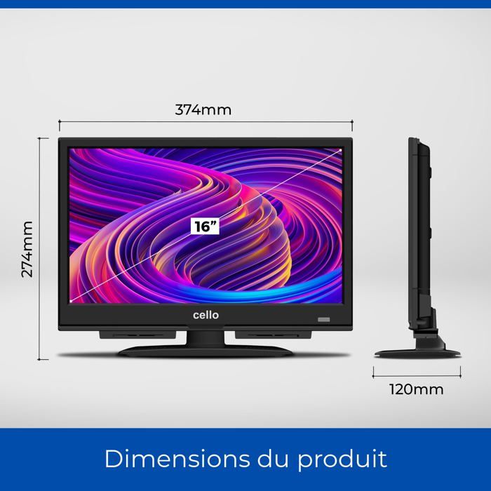 Téléviseur LED - Cello - C1624WS-12V - Full HD 1080p - Smart TV - Ultra ...