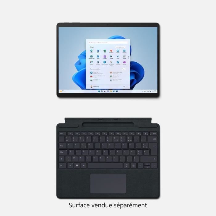 Surface Clavier Signature Keyboard, Noir, Compatible Surface Pro 8, Pro ...