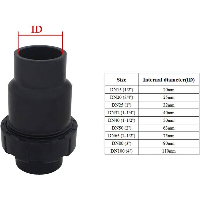 Clapet anti retour a bille 40 m clapet anti retour eau pvc soupape ...