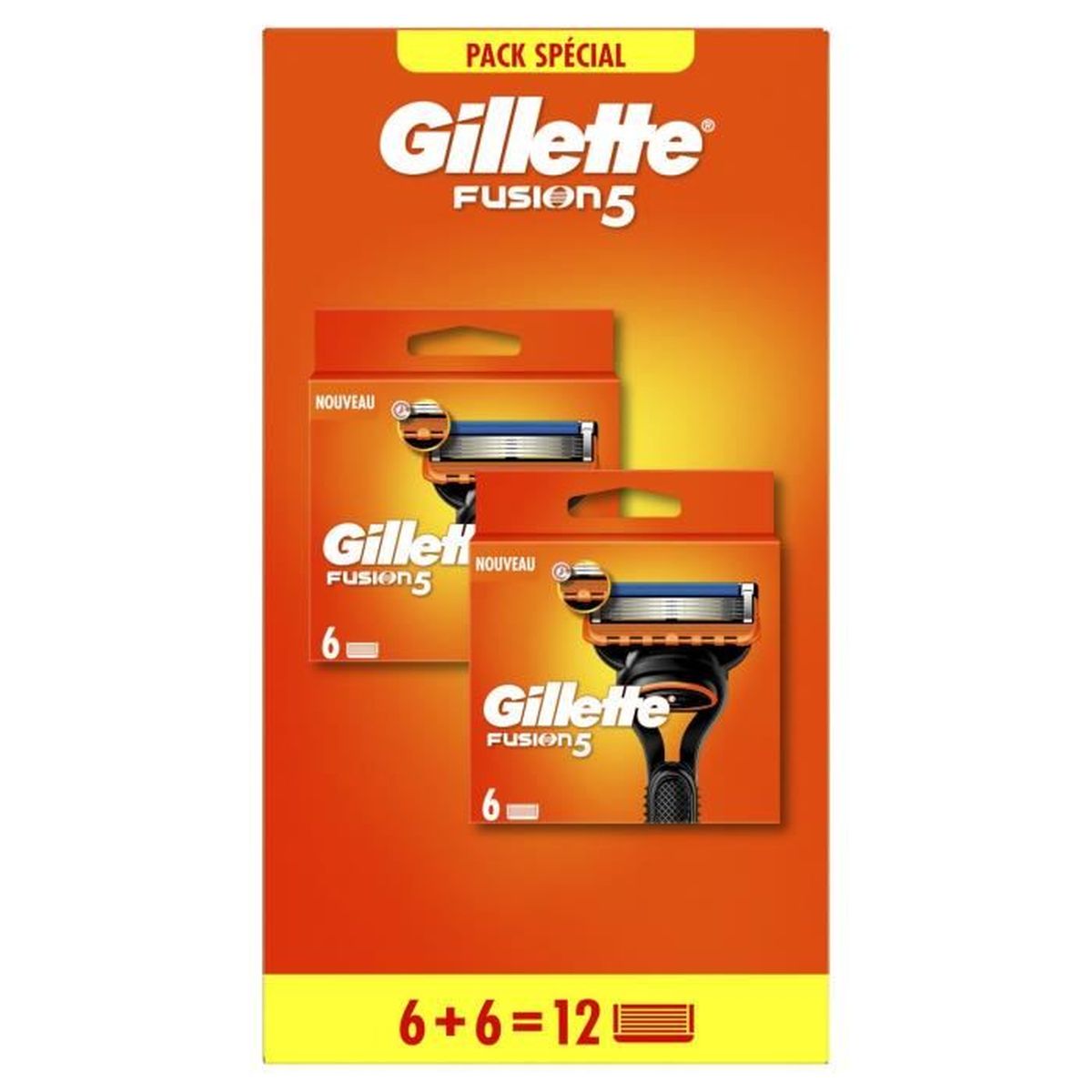 GILLETTE 12 Lames De Rasoirs Fusion5 - Cdiscount Au quotidien