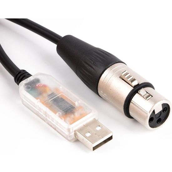 FTDI Câble USB RS485 XLR DMX512 pour SGM Dmxking Dmxcontrol Freestyler ...