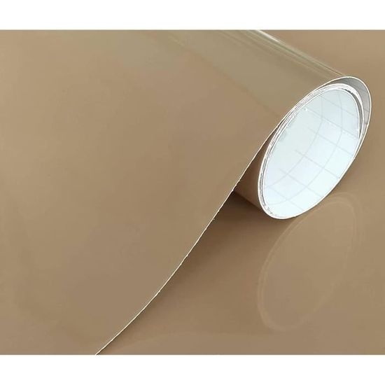 Vinyle Adhésif Marron Clair Brillant 60 X 300 Cm Pour Meubles Cuisine ...