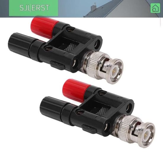 Adaptateur BNC vers Double Prise Banane 4mm - SJLERST - J.20023 - Laiton - 2 ans de garantie ...