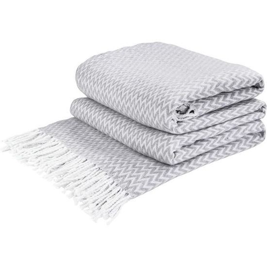 Plaid Coton - Couverture Pour Canape Lit Fauteuil, Couvertures 1 Et 2 ...