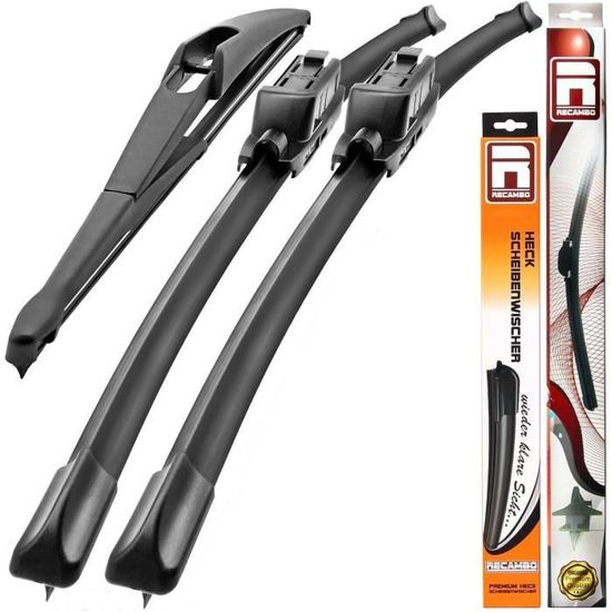 Jeu de 3 balais d'essuie-glace avant + arrière compatibles avec Citroën ...