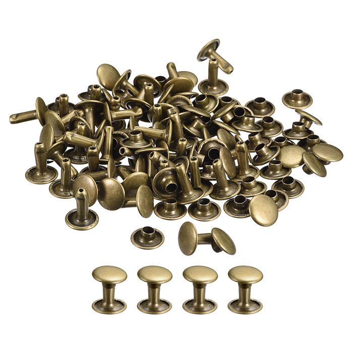 Rivet SOURCING MAP 100 Kits 9mm Double Casquette Rivets 10mm Hauteur ...