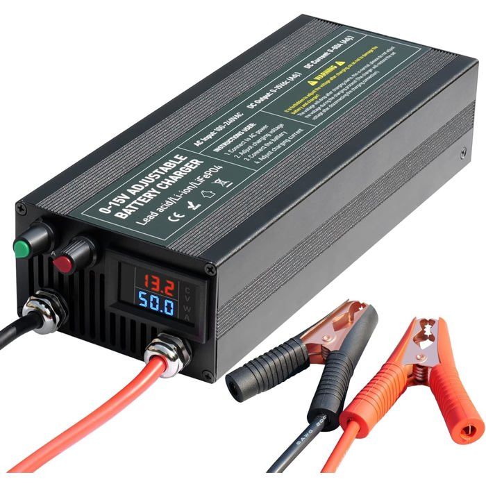 Chargeur Intelligent LiFePO4 14,6V 60A, Chargeur de Batterie Réglable 0 ...