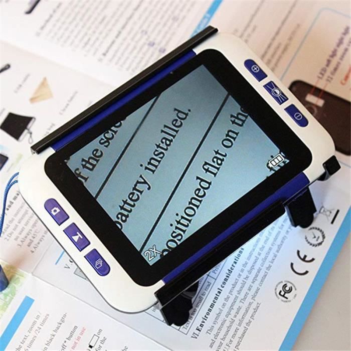 Loupe de lecture numérique à main 2X 32X, basse Vision 3.5 pouces LCD ...
