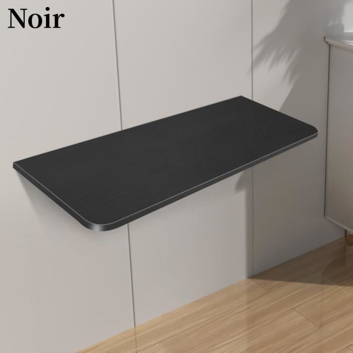 Table pliante murale ELANCOOH - 80 x 50 cm - Noir - Panneau de densité ...