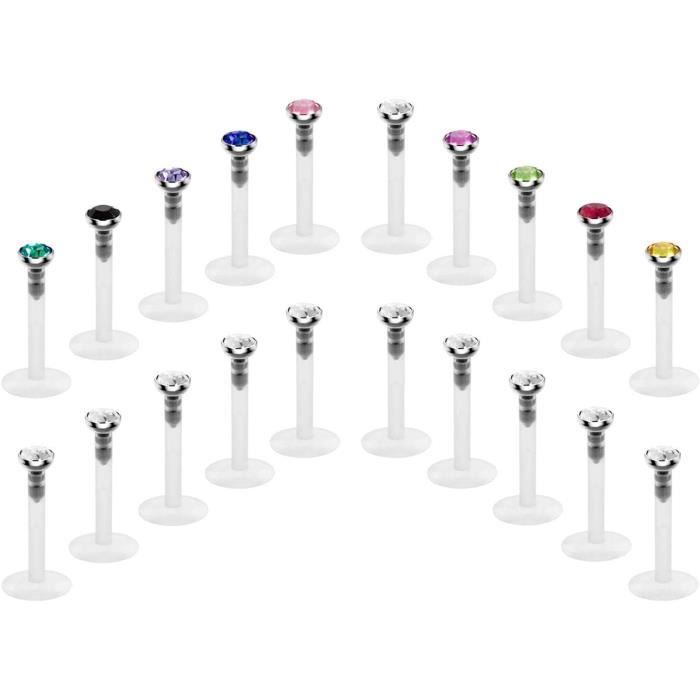Baguette Lèvre Labret Stud Retainer Bioflex Barre Flexible 6-8-10-12Mm ...