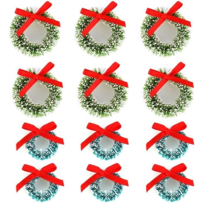 Mini couronnes de Noël, Petite Couronne, Paquet de 12 Mini couronnes de Noël Couronne de Noël ...