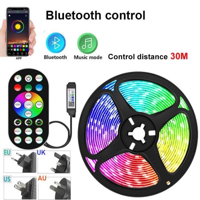 (APP Control New|5050 RGB|15m)Bande lumineuse RGB LED 5050 Rgbww Bluetooth, ruban Diode lures ...