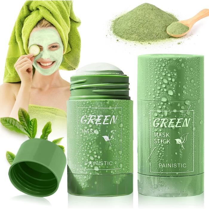 2 Pièce Green Mask Stick,Masque de Nettoyage Solide,Masque Au the Vert ...