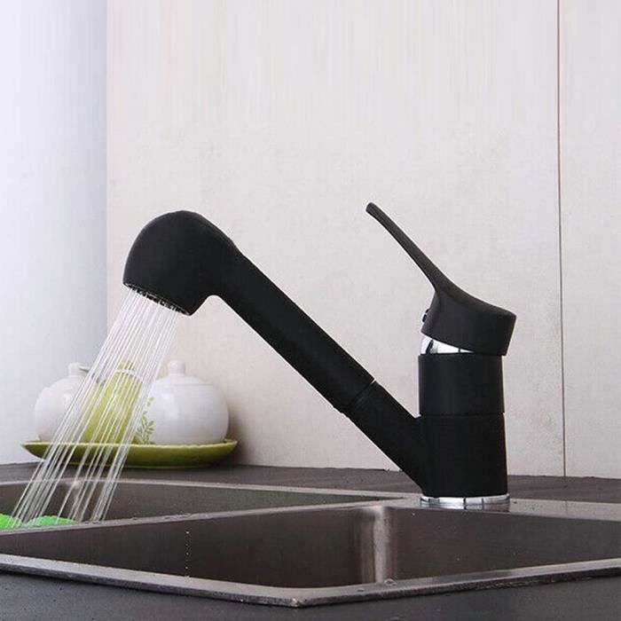 Robinet de cuisine - Mitigeur monocommande avec douchette extensible et ...