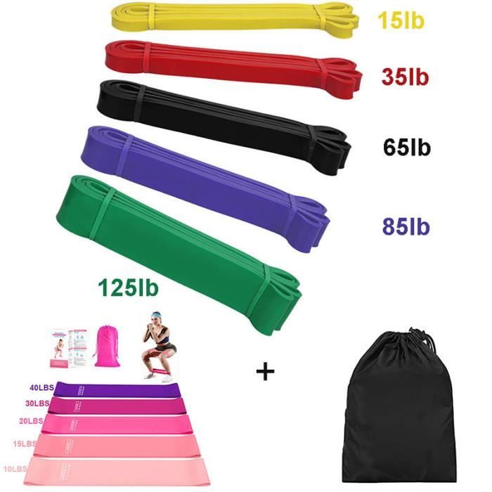 Elastique musculation,Jeu d'élastiques de résistance en caoutchouc,avec ...