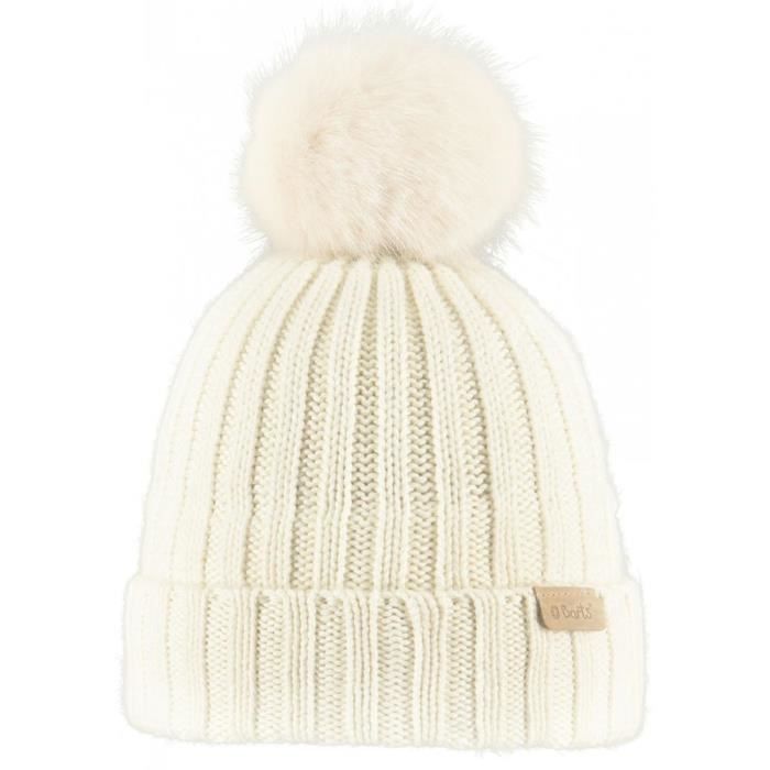 BARTS - Bonnet blanc ivoire à pompon imitation ... - Cdiscount Prêt-à ...